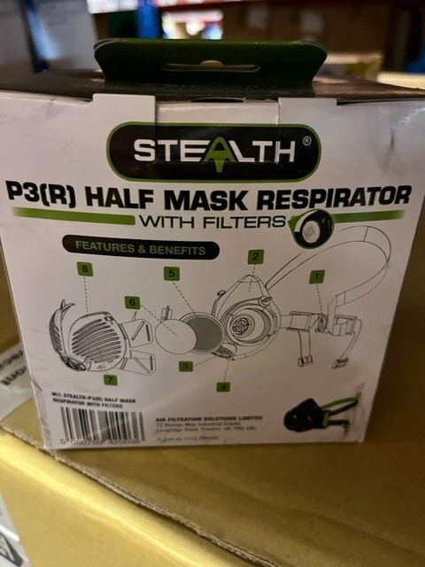 X1 STEALTH P3[R] HALF MASK RESPIRATOR WITH FILTERS MEDIUM/LARGE | eBay UK