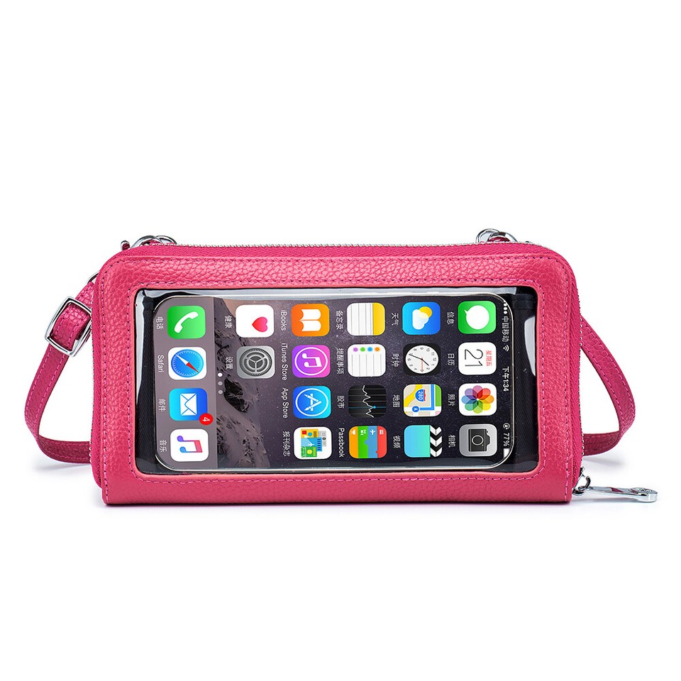 Touch Screen Wallet Pouch Womens Leather Purse Cell Phone Shoulder ...