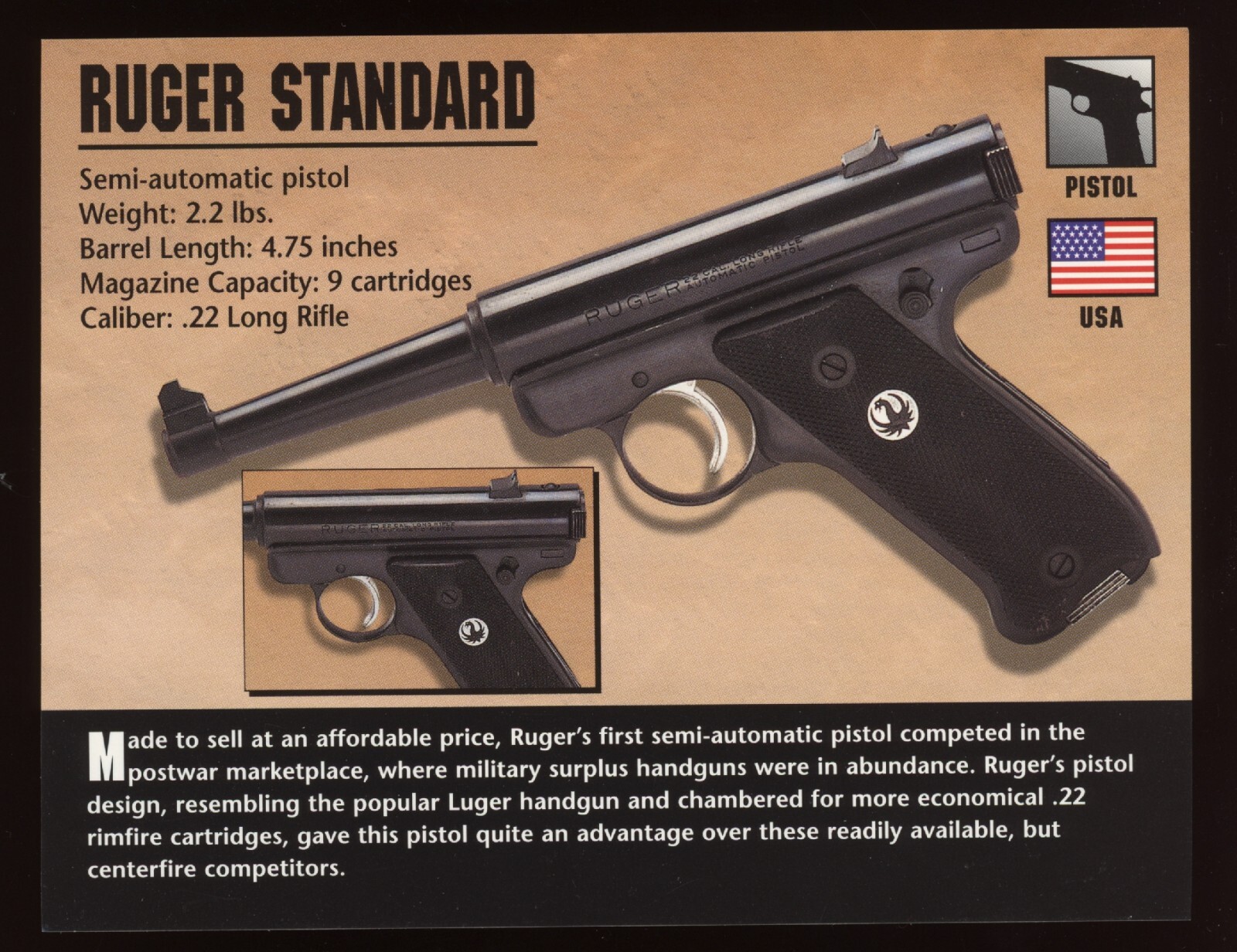 Ruger Standard Pistol Atlas Classic Firearms Card | eBay