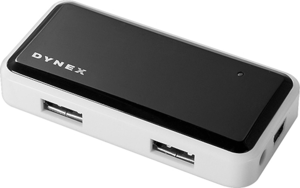 NEW Dynex DX-PCH5421 4-Port USB 2.0 Powered Device Hub 480Mbps PC/Mac ...