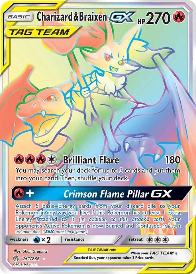 Charizard & Braixen GX 251/236 Sm-Cosmic Eclipse for sale | eBay