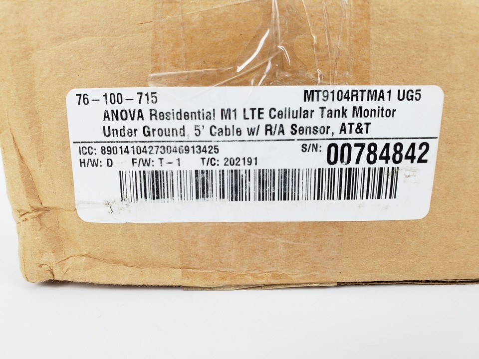 ANOVA MT9104RTMA1 Remote Residential M1 LTE Cell Tank Monitor RTM, New ...