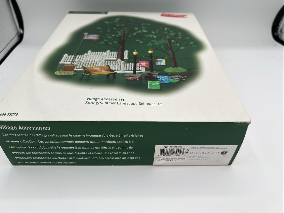 DEPT 56 SPRING/SUMMER LANDSCAPE SET 53076 SET OF 10 SNOW ACCESSORIES ...