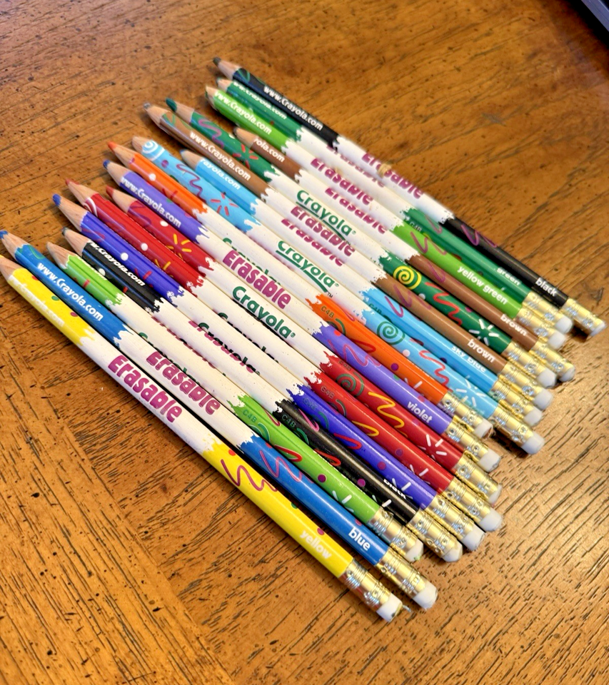 LOT 176 Colored Pencils Crayola Erasable Rose Art Drawing Coloring Kids ...