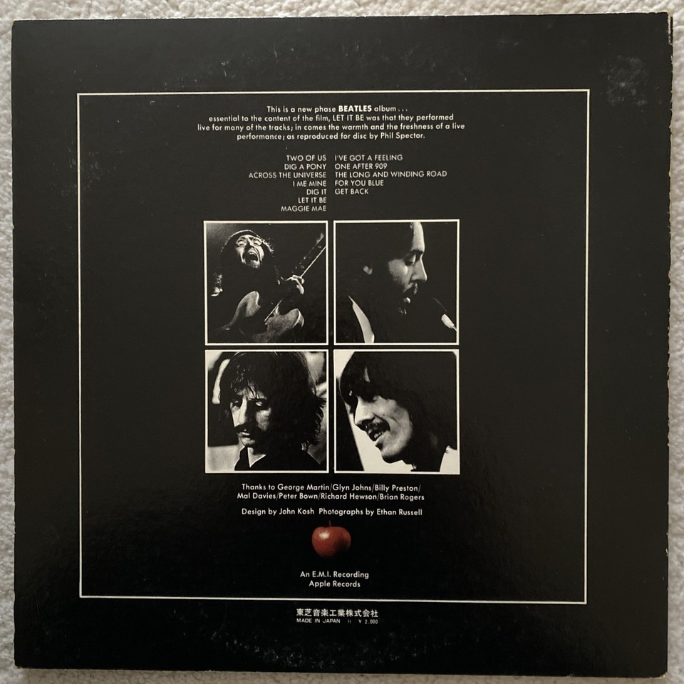 The Beatles Let It Be LP Japanese 🇯🇵 Gatefold Luroc sheet AP80189 VG+ ...
