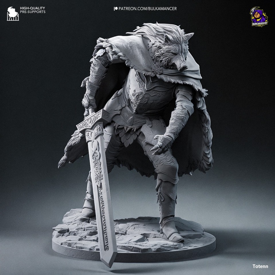 Blaidd - Elden Ring 1/8 Scale Fan Art Figure Statue 3d Print Model Kit ...