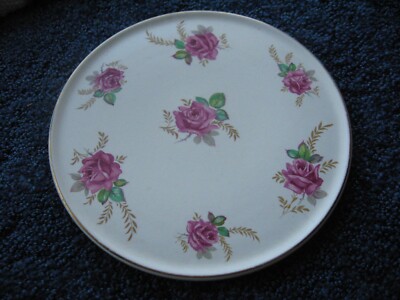 Royal Tudor Ware-Cake Plate-Rose Design- gold trim-England-11" diam | eBay