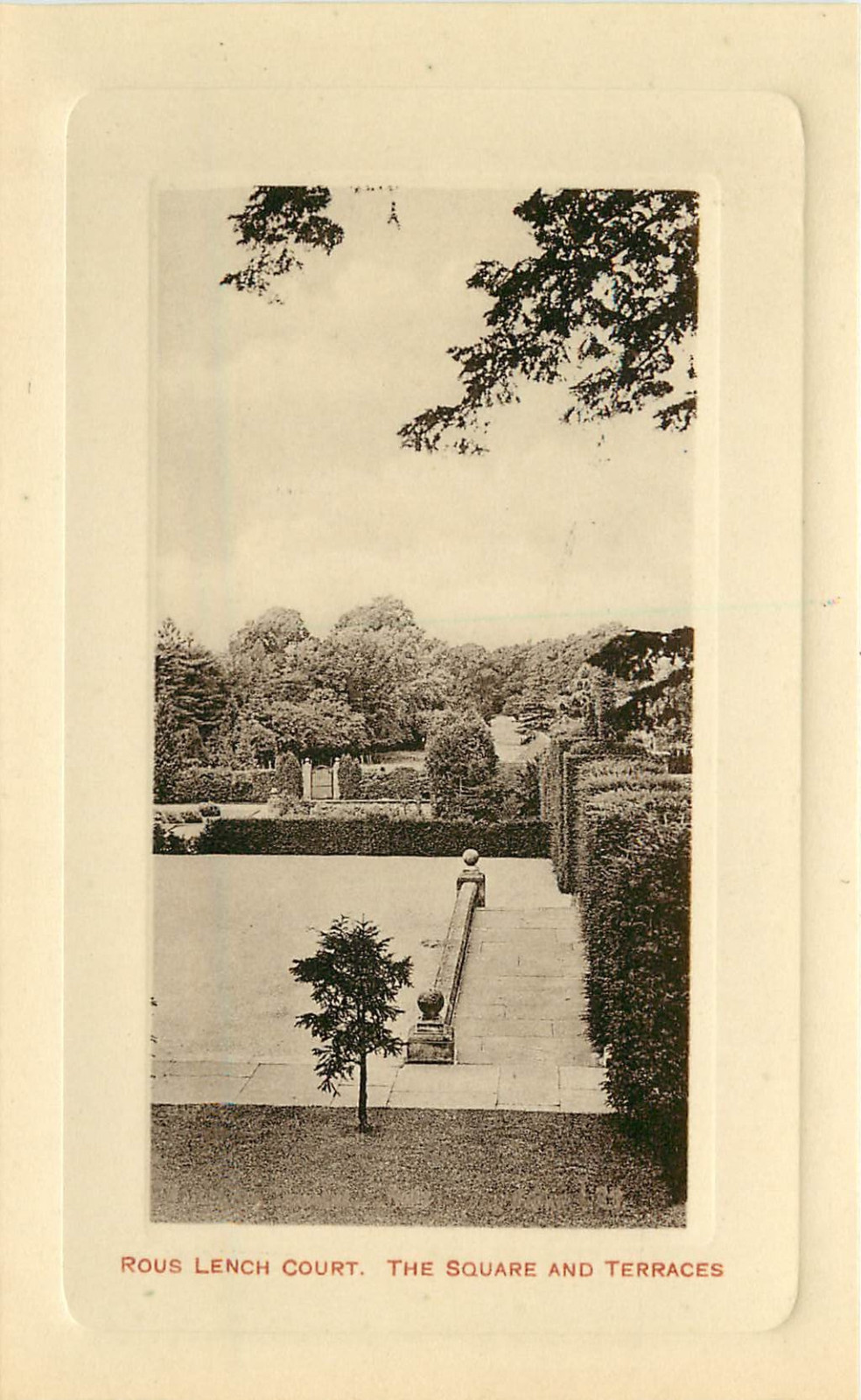 Embossed Postcard Rous Lench Court The Square and Terraces Worcester ...