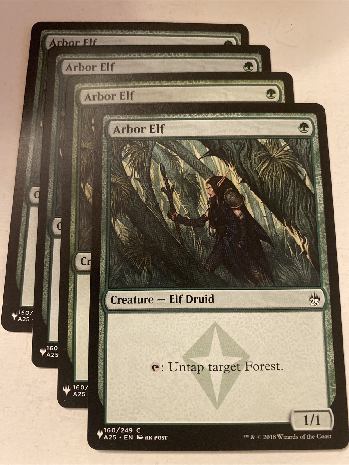 4x MTG Arbor Elf Mystery Booster - Masters 25 160/249 Regular Common NM ...