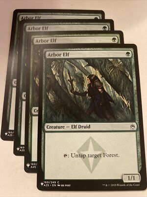 4x MTG Arbor Elf Mystery Booster - Masters 25 160/249 Regular Common NM ...