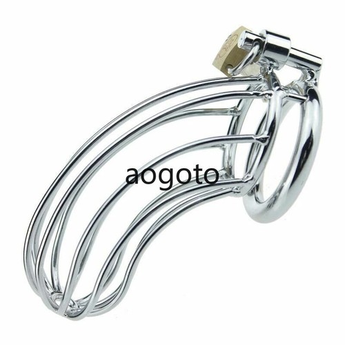 Large Male Metal Chastity Device Long Cage for Men Locking Belt | eBay