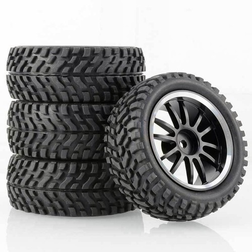1/10 RC Front & Rear Tires and Wheel Rims 12mm Hex for Tamiya TT02B ...