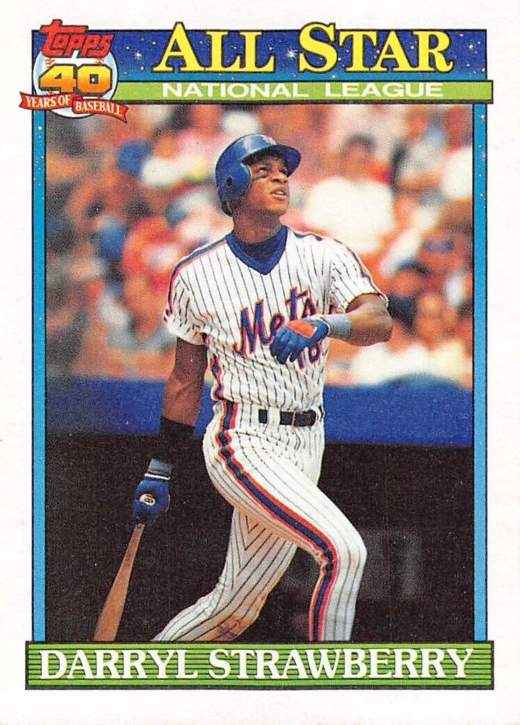 1991 Topps Baseball Darryl Strawberry All-Star #402 NM/MT NEW YORK METS ...
