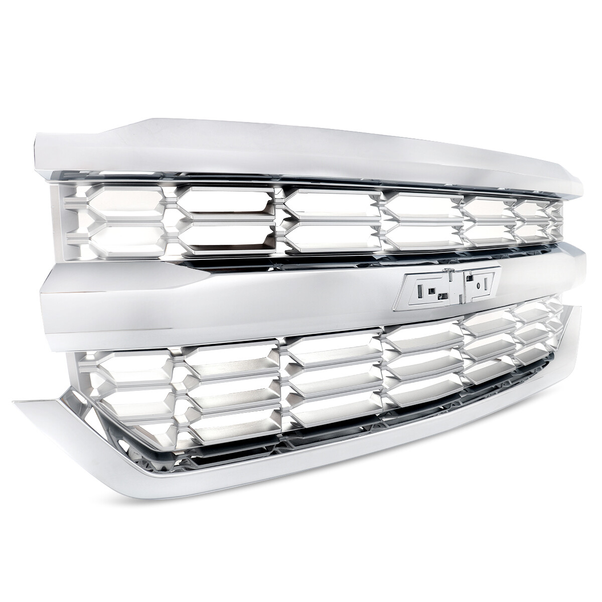 For Chevrolet Silverado 1500 2016-2018 Front Upper Bumper Grille Chrome ...