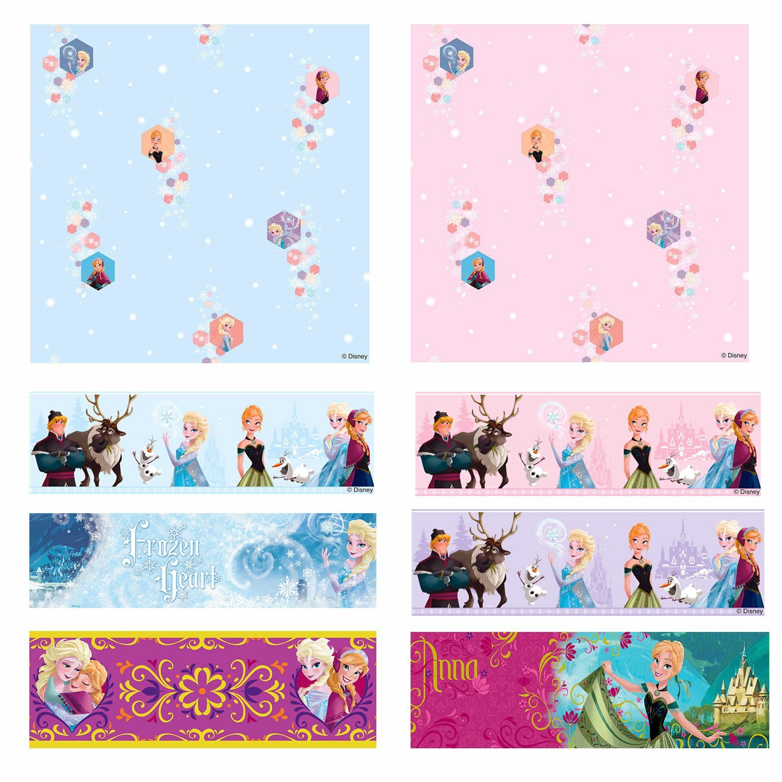 DISNEY FROZEN WALLPAPER, BORDERS AND WALL STICKERS WALL DÉCOR | eBay