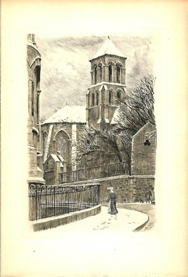 CHARLES SAMSON / PARIS " ÉGLISE ST PIERRE DE MONTMARTRE " GRAVURE ...