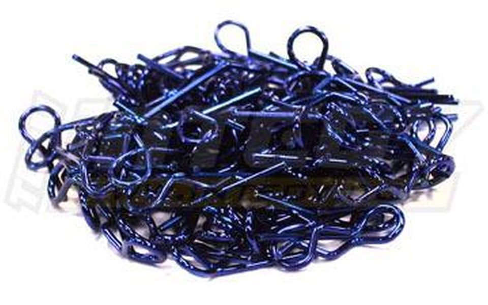 Blue Bent-Up Body Clips (100) 1/10 Short Course & Monster Trucks LxW=19 ...