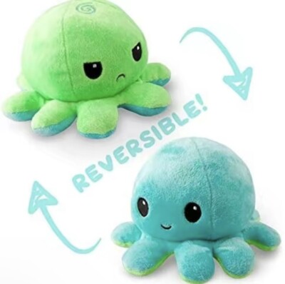 Tee Turtle Reversible Octopus Plush Happy Sad Stuffed Animal | eBay
