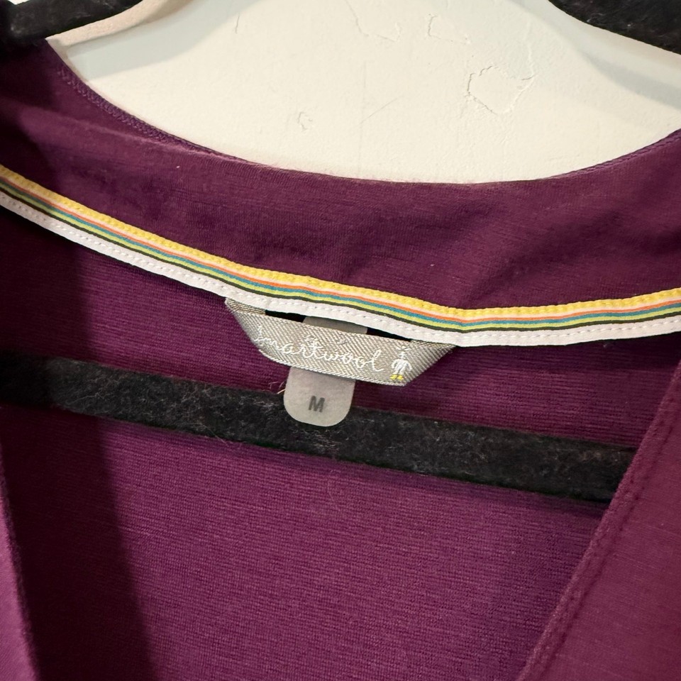 Smartwool Women's Merino Wool Dress 3/4 Sleeve V neck Purple Medium ...