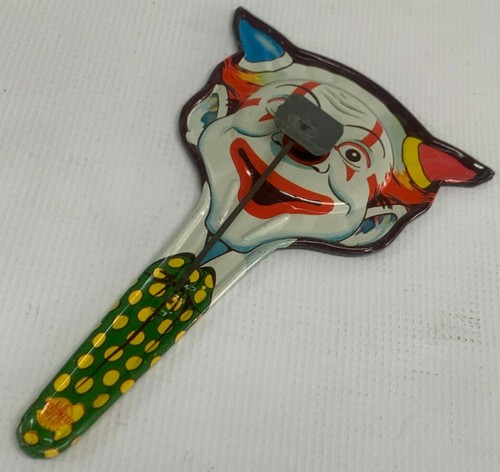 VINTAGE Double 2 Sided DEVIL CLOWN HALLOWEEN NOISEMAKER US METAL TOY ...
