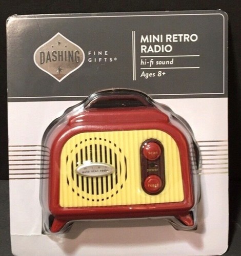 Vintage Red Radio Look Mini Retro FM Hi-Fi Sound Auto Scan Pull Up ...