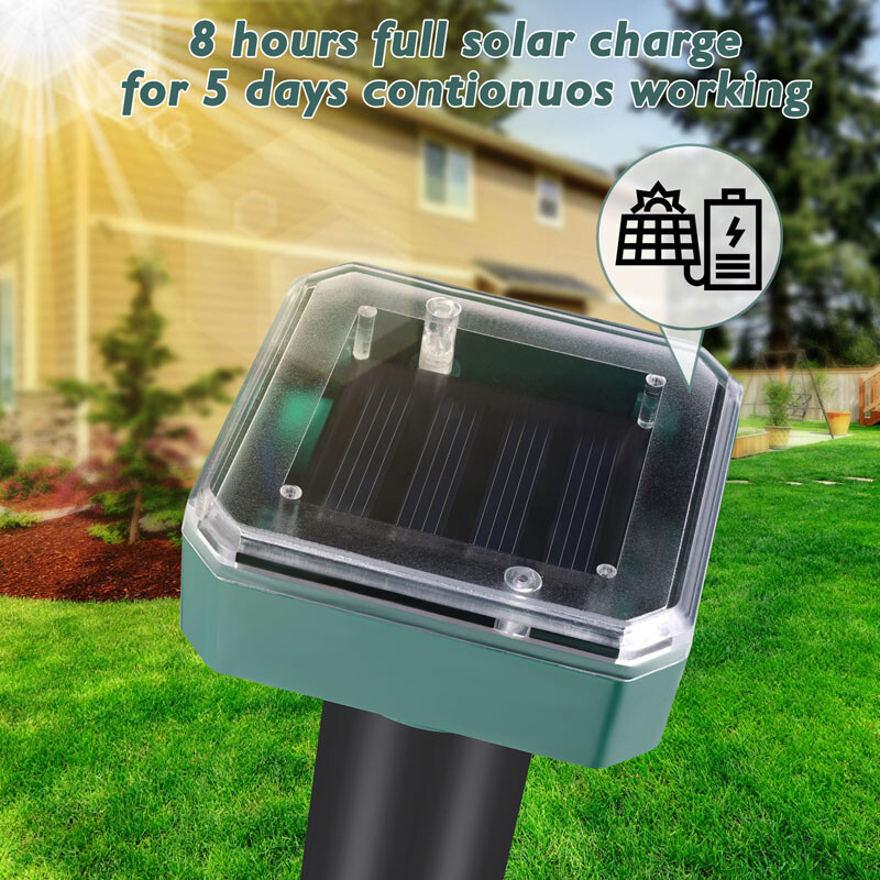2-10PCS Solar Power Ultrasonic Animal Mice Gopher Pest Snake Repellent ...