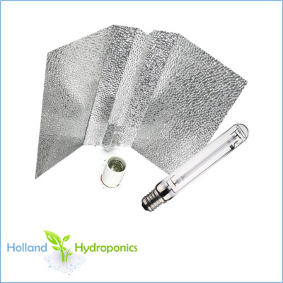 390MM ALUMINIUM BATWING REFLECTOR + 600W HPS GLOBE Hydroponics Grow ...