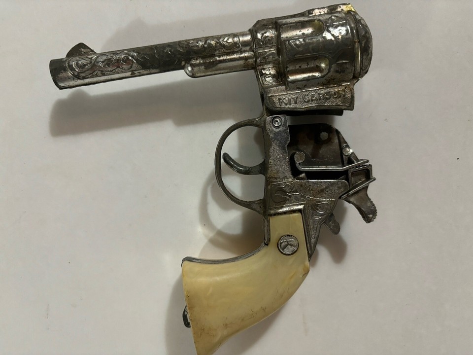 Vintage Rare Kilgore KIT CARSON COWBOY TOY CAP GUN White Grip | eBay