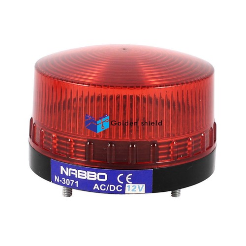 N-3071 Industrial DC 12V Red LED Blinking Warning Light Bulb Signal ...