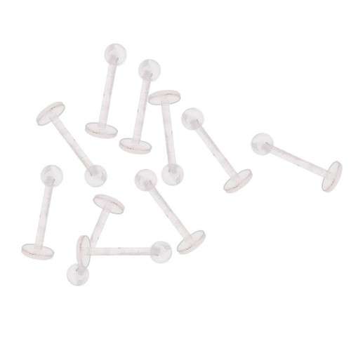 10PCS Transparent Acrylic Bar Labret Lip Rings Piercing | eBay Australia
