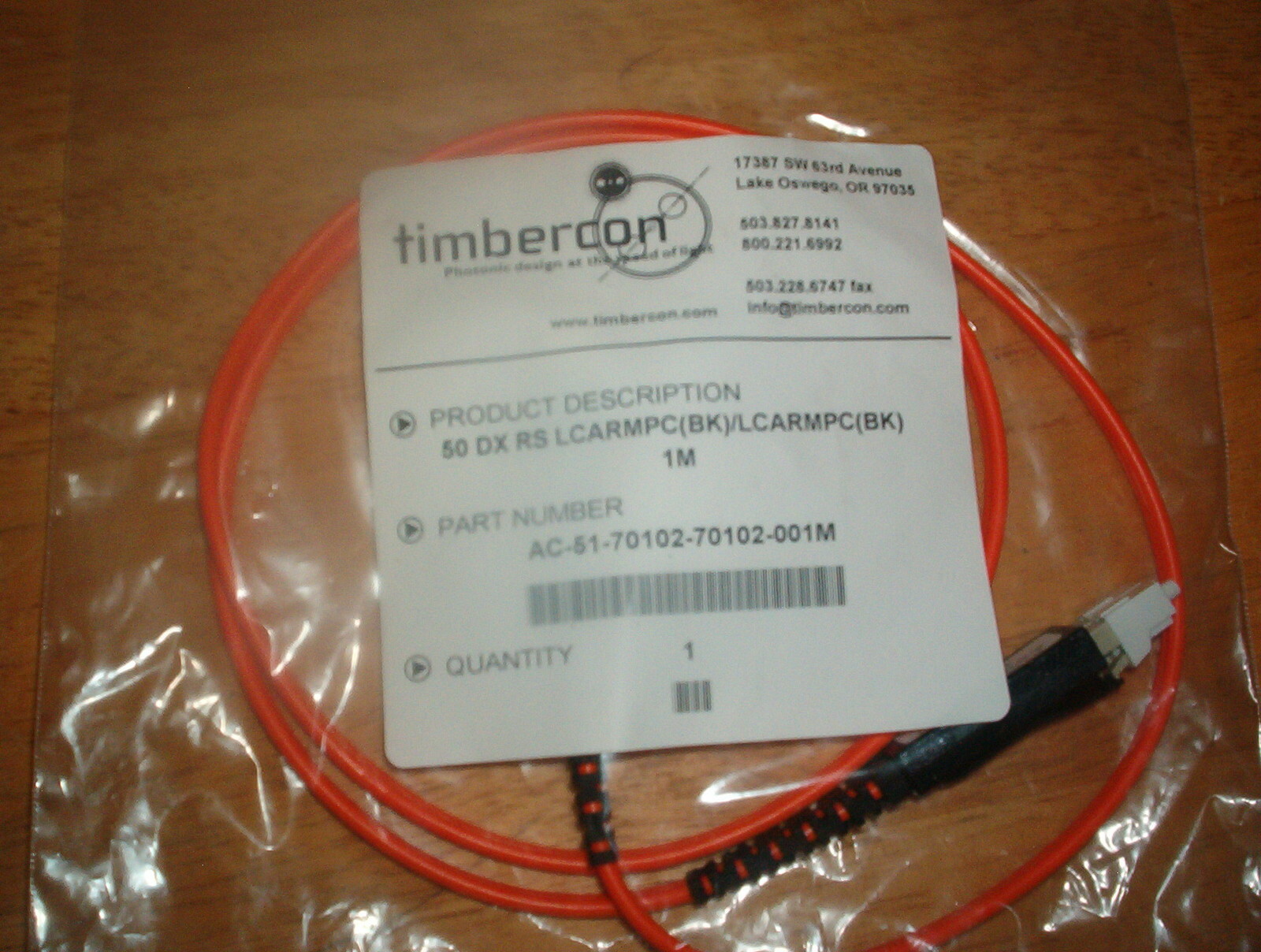 TIMBERCON 50 DX RS LCARMPC(BK)/LCARMPC(BK) 1M FIBER CABLE AC-51-70102-70102 B6 | eBay