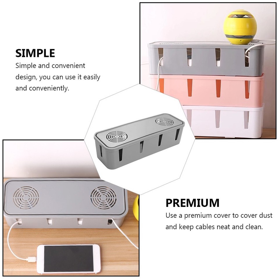 Cable Organizer Container Electrical Socket Storage Box Desk Organiser ...