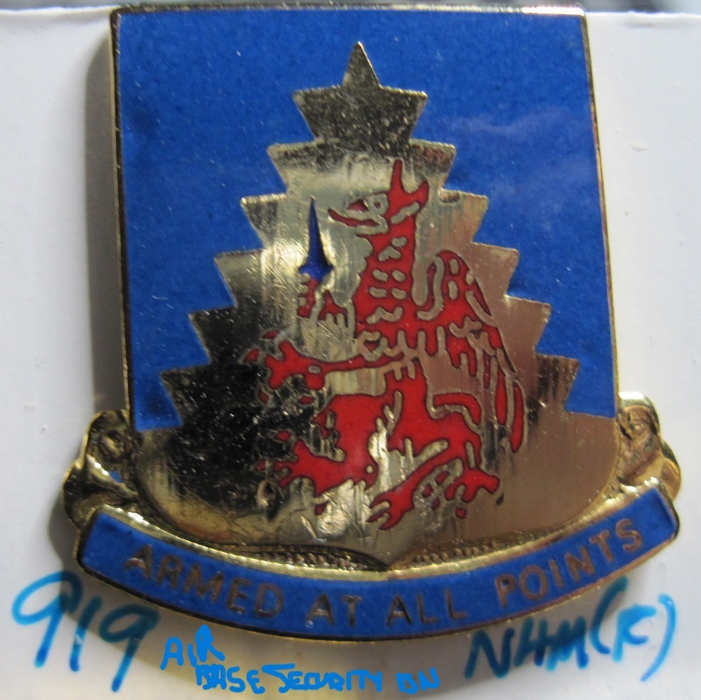 Army crest DI dui cb ww2 unit Air Corp 919th AIR BASE SECURITY ...