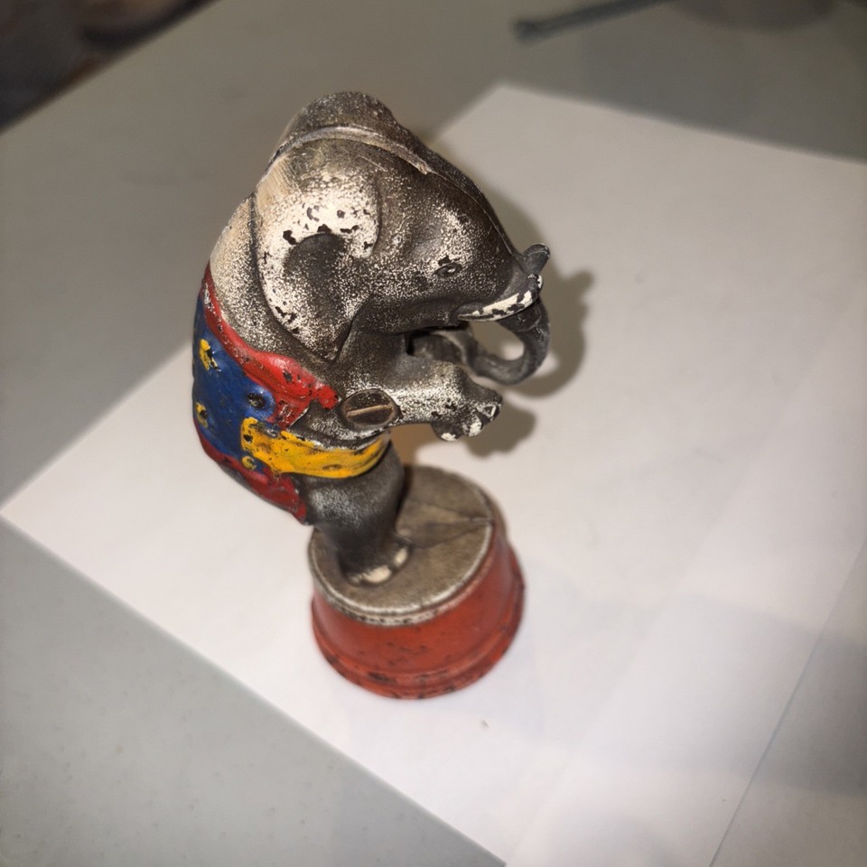 Vintage Circus Elephant Cast Iron Coin Bank - John Wright USA | eBay