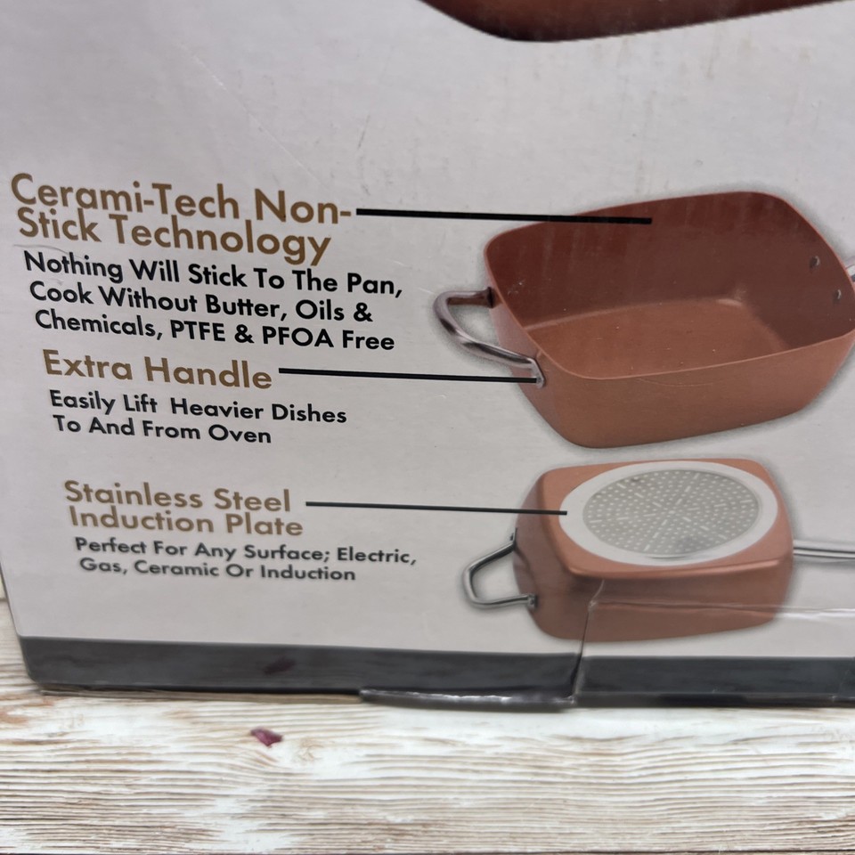 4PCS Frying Pan Four-Piece Set Square Pan Frying Pan Copper Color Non ...