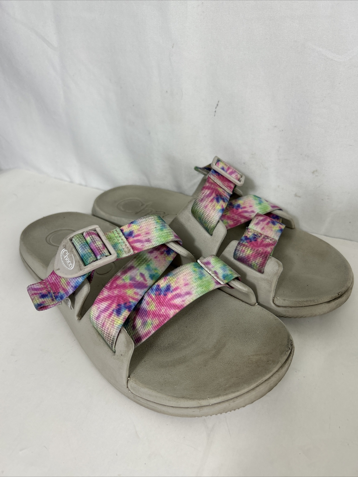 Chaco Women's 8 Pink Light Tie Dye Chillos Slide Sand Slip On Outdoor ...