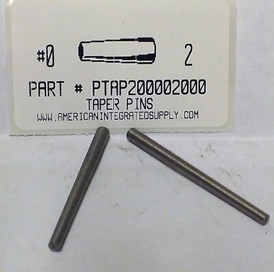 #0X2 TAPER PINS STEEL PLAIN .156" LARGE END DIAMETER (2) | eBay