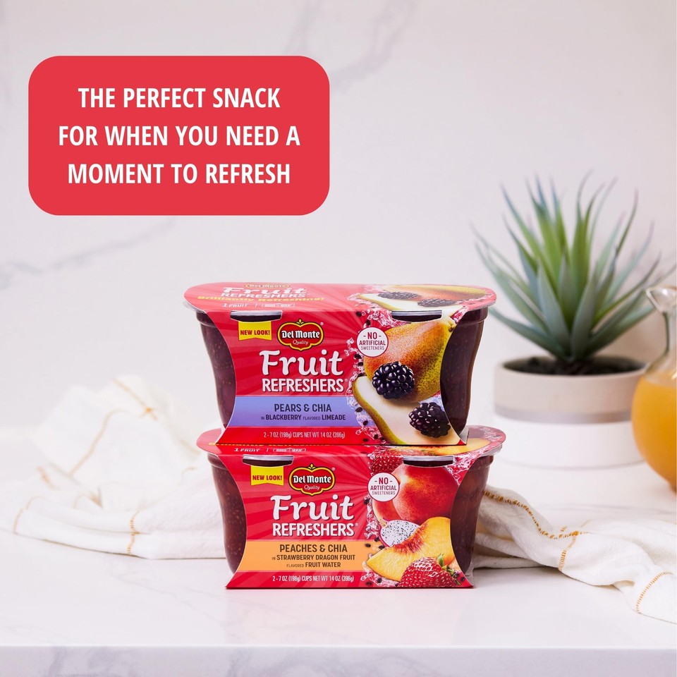 Del Monte Refreshers Red Grapefruit in Guava Fruit Water Cups 7 Ounce 2 ...