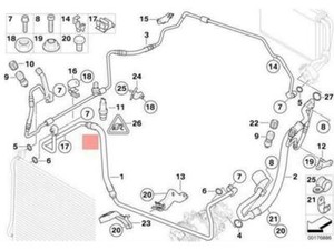 OEM BMW E82 E84 E88 E90 E90N E91 AC PRESSURE PIPE BRACKET M 64536965922 ...