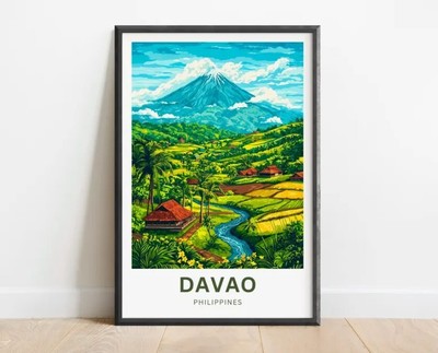 Davao Vintage Travel Poster - Davao Print, Philippines Wall Art | eBay