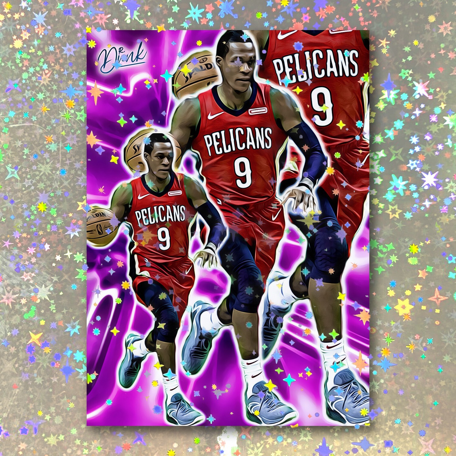 Rajon Rondo Holographic Triple Trouble Sketch Card Limited 1/5 Dr. Dunk ...