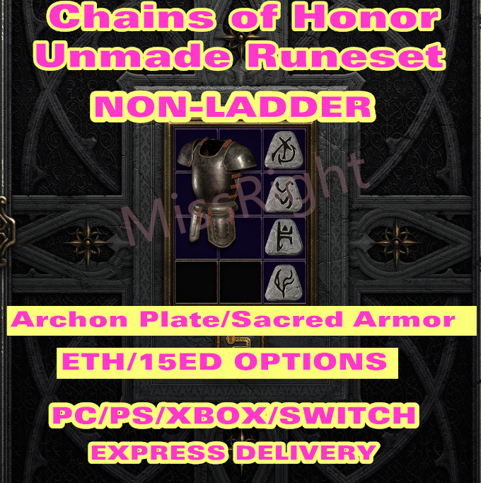 Chains of Honor COH Rune+Base Set🌺Diablo 2 Softcore NON-LADDER🌺PC-SWIT ...