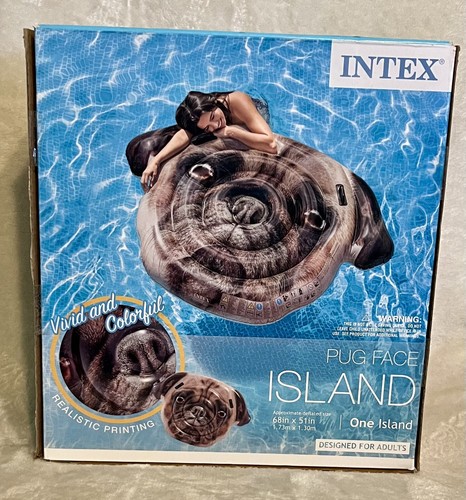 Intex Pug Face Island Pool Float Raft Jumbo Realistic Dog 68x51" NEW ...