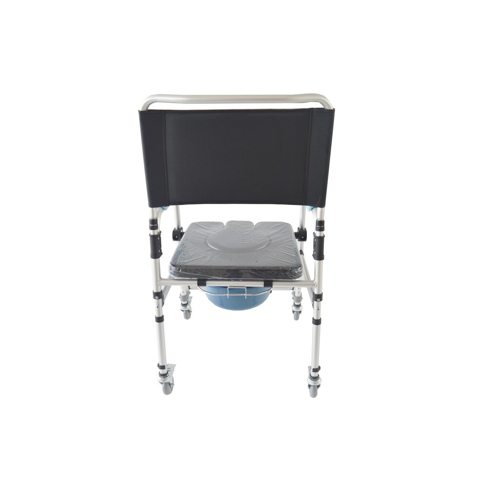 Mobile Shower Chair Elderly Bathroom Aid Stool Adult Potty Wheelchair ...