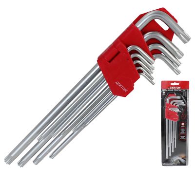 Extra Long Star Torx Allen Key Security Wrench Set T10 - T50 9 Pc Keys ...