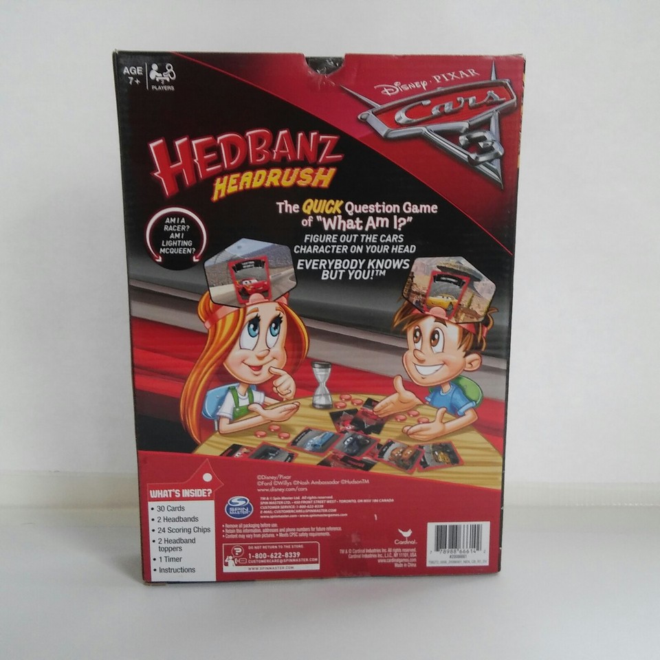 Disney Pixar Cars 3 Hedbanz Headrush Game ~ Spin Master | eBay
