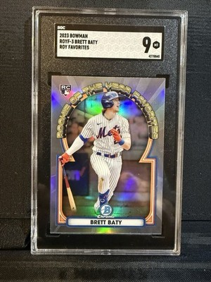 2023 Bowman Chrome BRETT BATY RC ROYF-3 Rookie Favorites SGC 9 New York ...