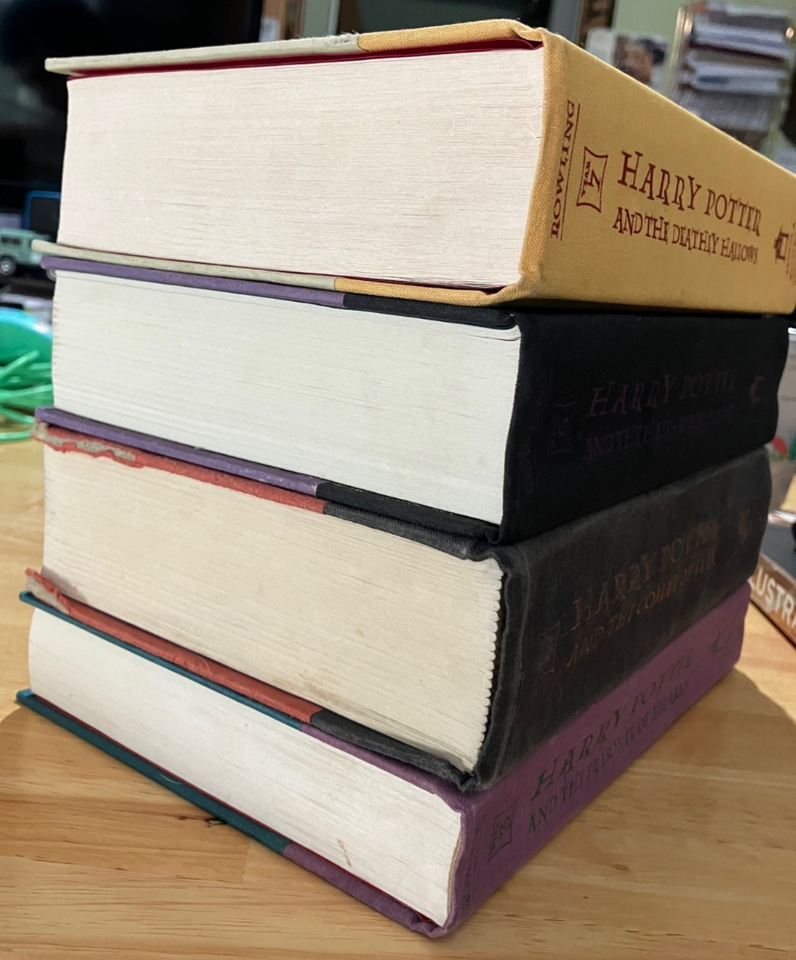 Harry Potter First Edition Hardcover Books 3,4,6,7 - Books 3 & 4 are ...
