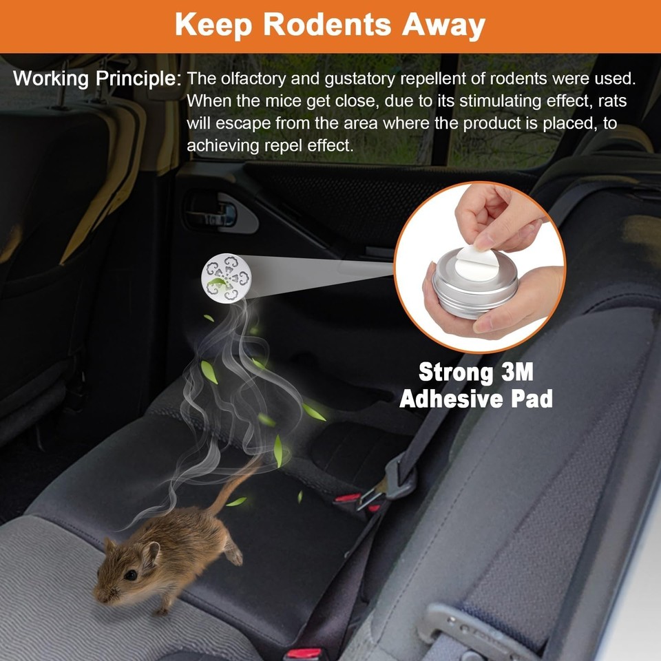 4 Pack Mice Repeller for Car Engines, Peppermint Oil to Repel Mice and ...