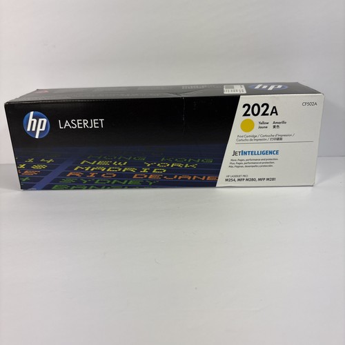 GENUINE SEALED HP 202A Yellow LaserJet Printer Toner - CF502A | eBay